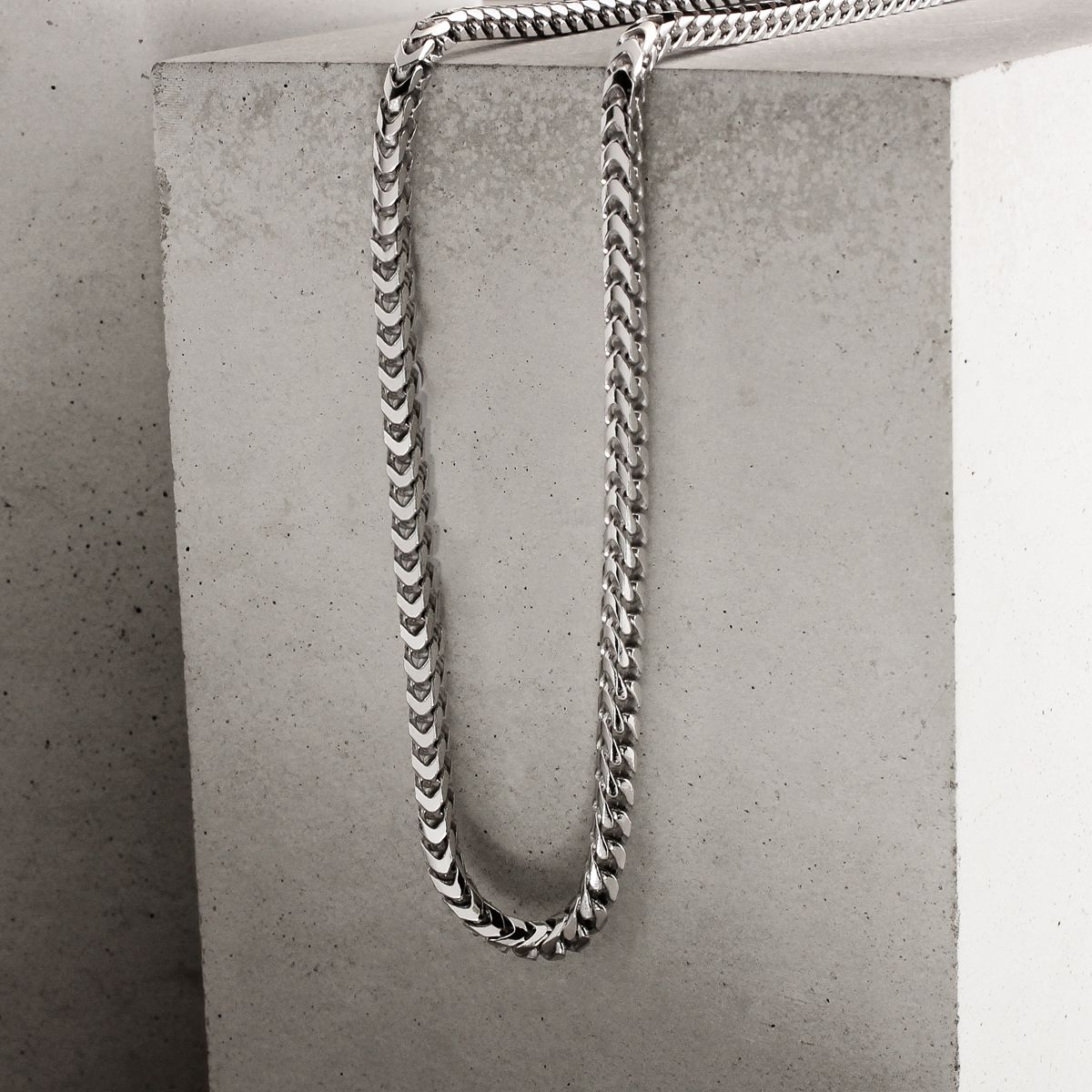 Sterling Silver 3mm Franco Oval Chain Necklace | The Chain Hut