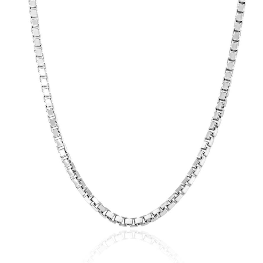 Sterling Silver 2.3mm Box Chain Necklace Diamond Cut | The Chain Hut