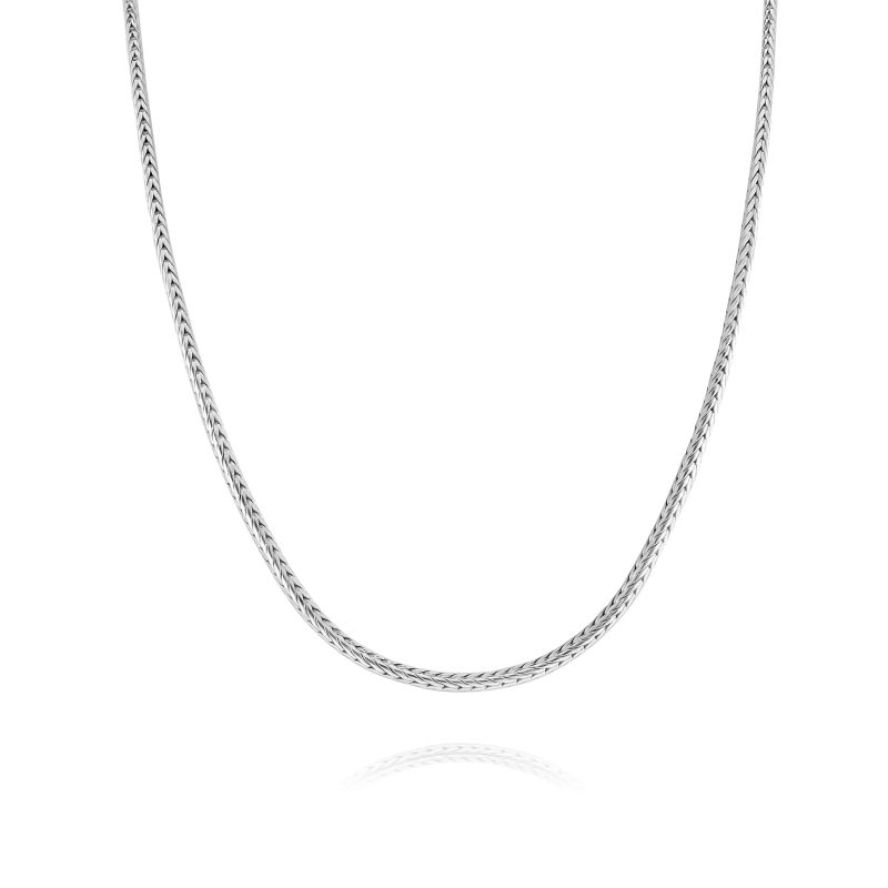 Sterling Silver 2.5mm Rounded Foxtail Chain Necklace | Lengths 24" to ...