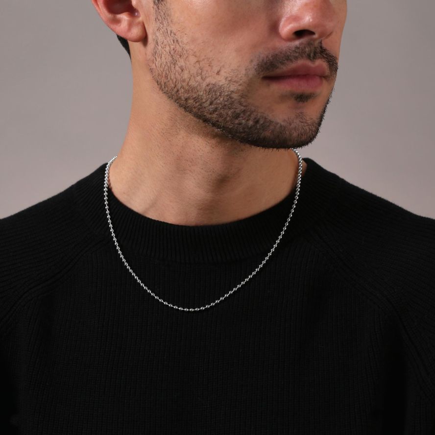 Sterling Silver 3mm Ball Bead Chain Necklace | Lengths 18" to 30" Inches