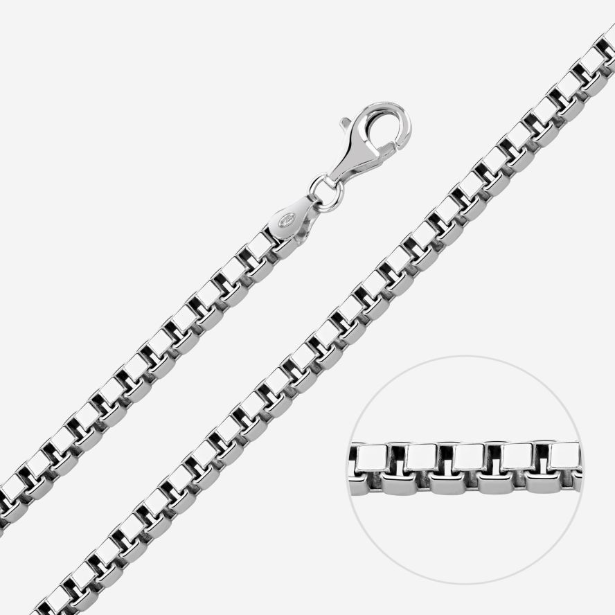 Sterling Silver 4.7mm Box Chain Necklace Diamond Cut | The Chain Hut
