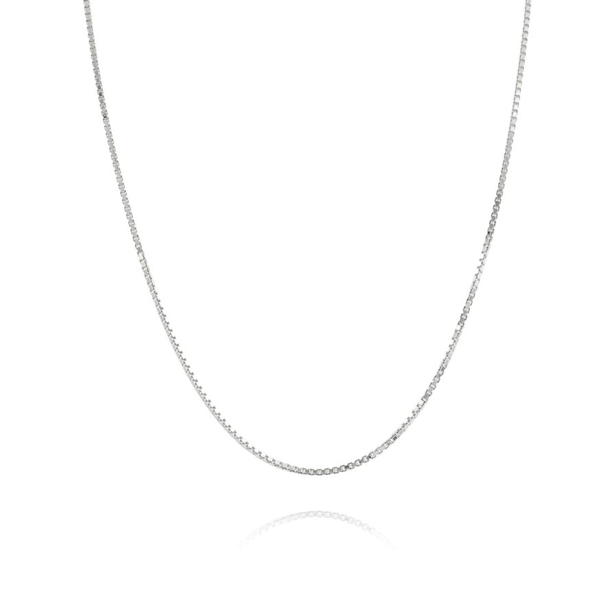 Sterling Silver Box Chain Necklace | Width 1mm | Lengths 14 to 30" Inch