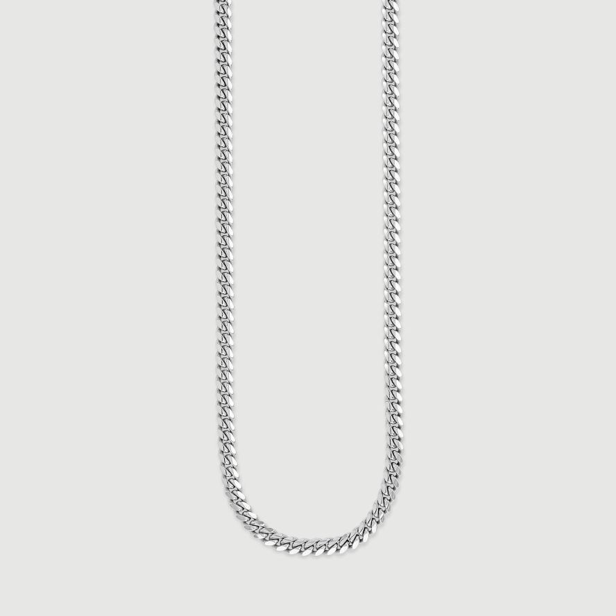Sterling Silver 4mm Diamond Cut Cuban Chain Necklace