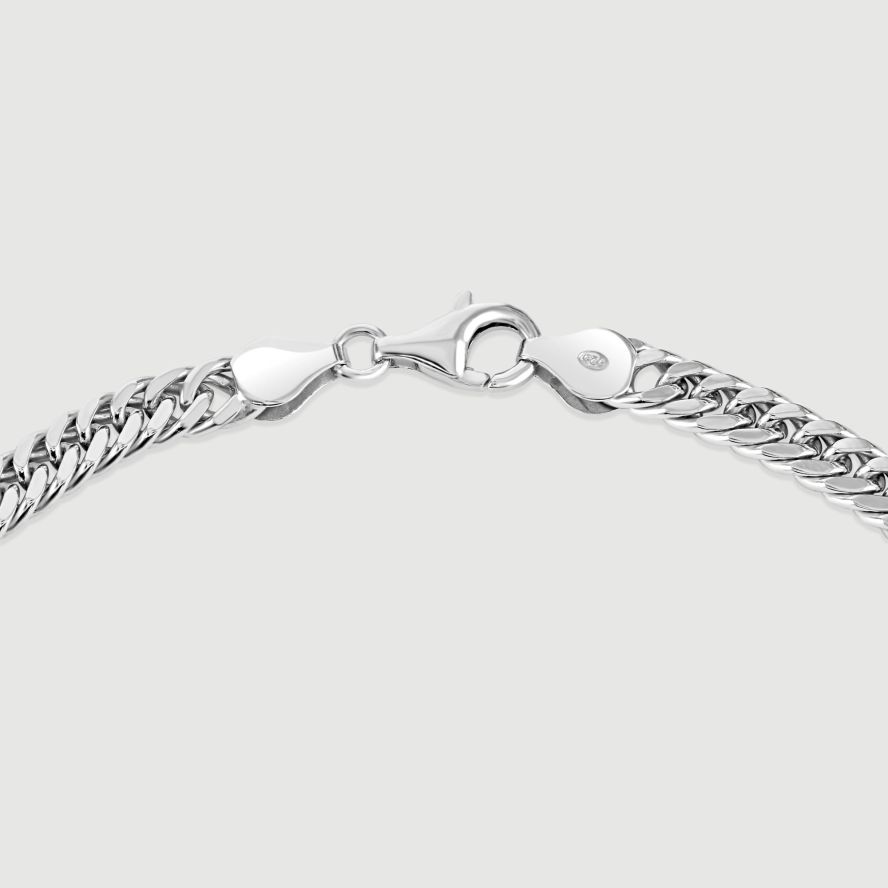 Sterling Silver 5.7mm Diamond Cut Double Curb Chain Necklace | The ...