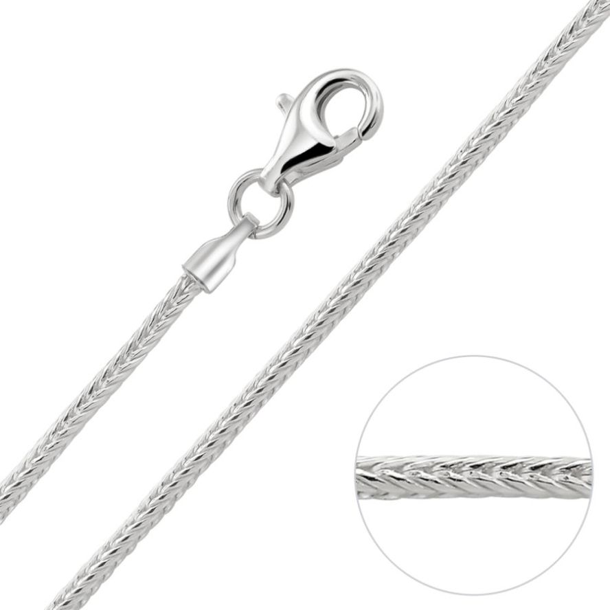 Sterling Silver 1.5mm Foxtail Chain Necklace | Lengths 16" to 30" Inch