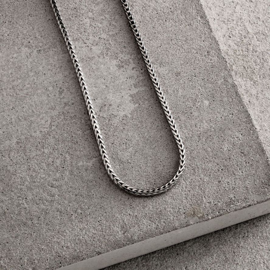 Sterling Silver 2.5mm Rounded Foxtail Chain Necklace | Lengths 24" to ...