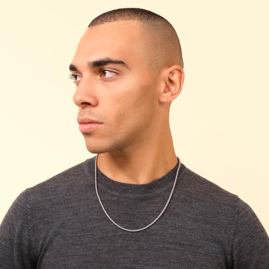 Sterling Silver 3mm Twisted Round Foxtail Chain Necklace | Lengths 24 ...