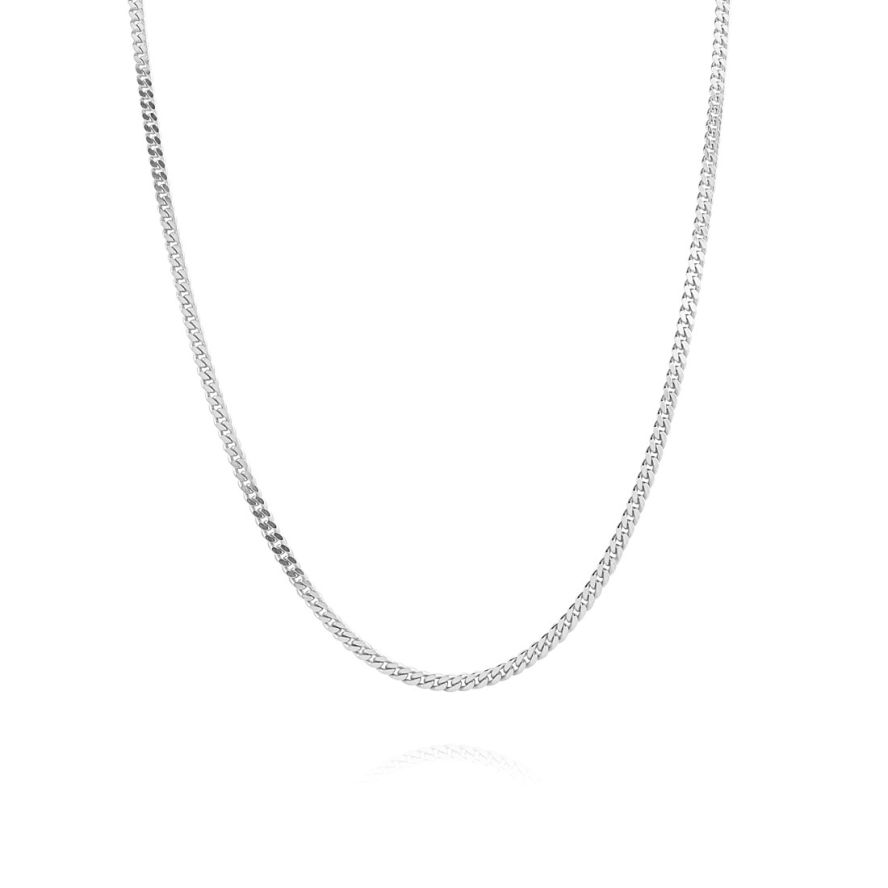 Sterling Silver 2mm Diamond Cut Curb Chain Necklace