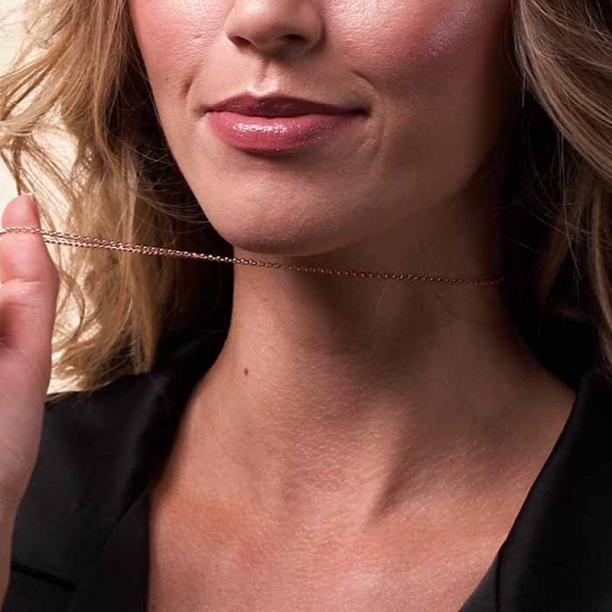 9ct Rose Gold Plated Sterling Silver 2mm Belcher Rolo Chain Necklace