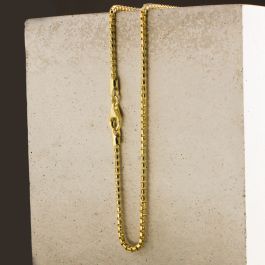 9ct Gold Plated Sterling Silver 2mm Rounded Box Chain Necklace