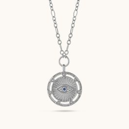 Sterling Silver Evil Eye Amulet Necklace | The Chain Hut