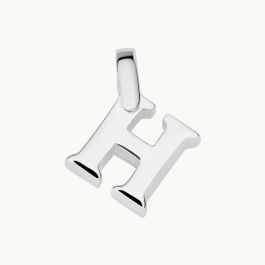 Sterling Silver 3D Alphabet Initial Letter Pendant - H