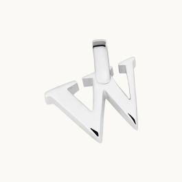 Sterling Silver 3D Alphabet Initial Letter Pendant - W
