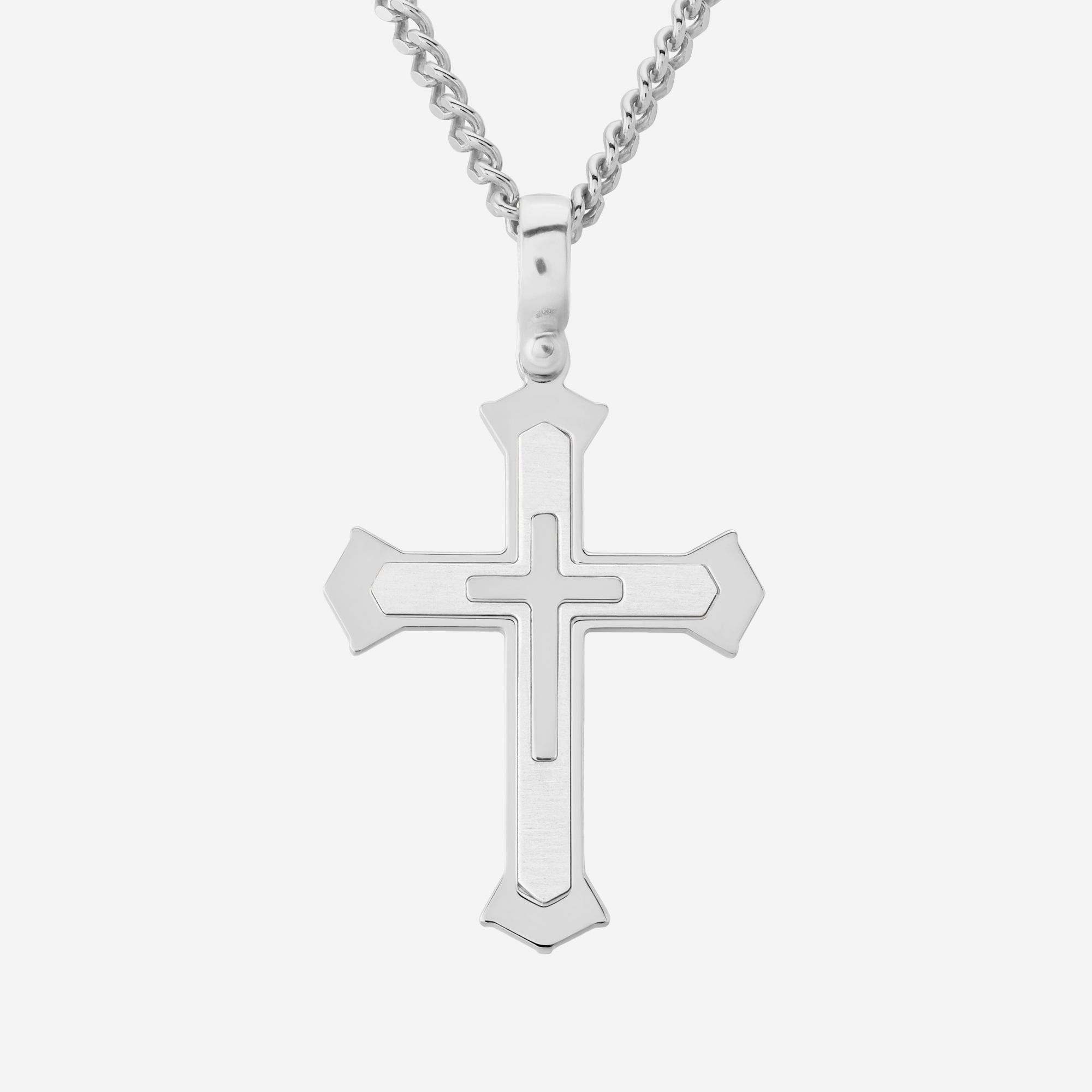Sterling Silver Cleche Cross Necklace | The Chain Hut