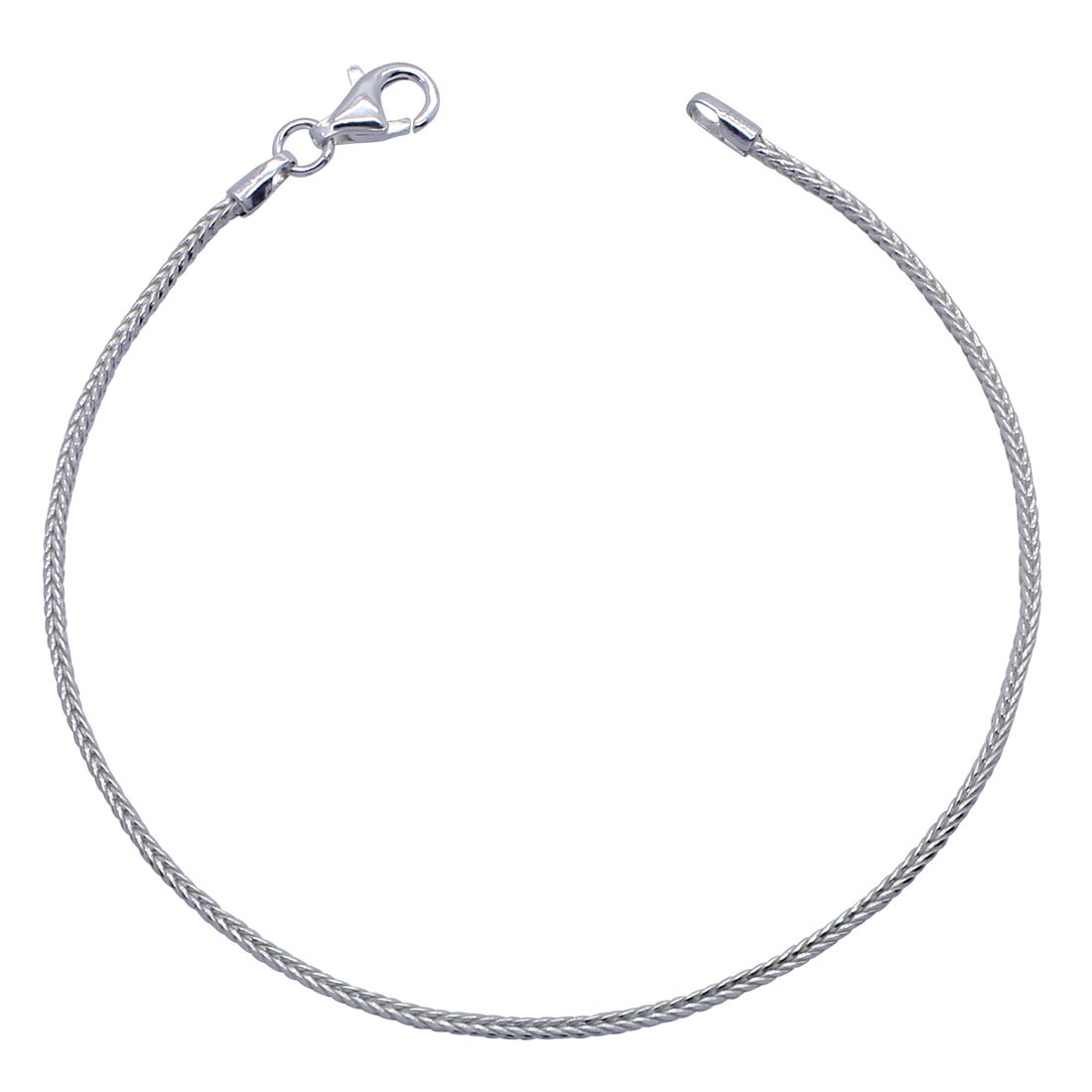 Sterling Silver 1.5mm Foxtail Chain with Bracelet Set